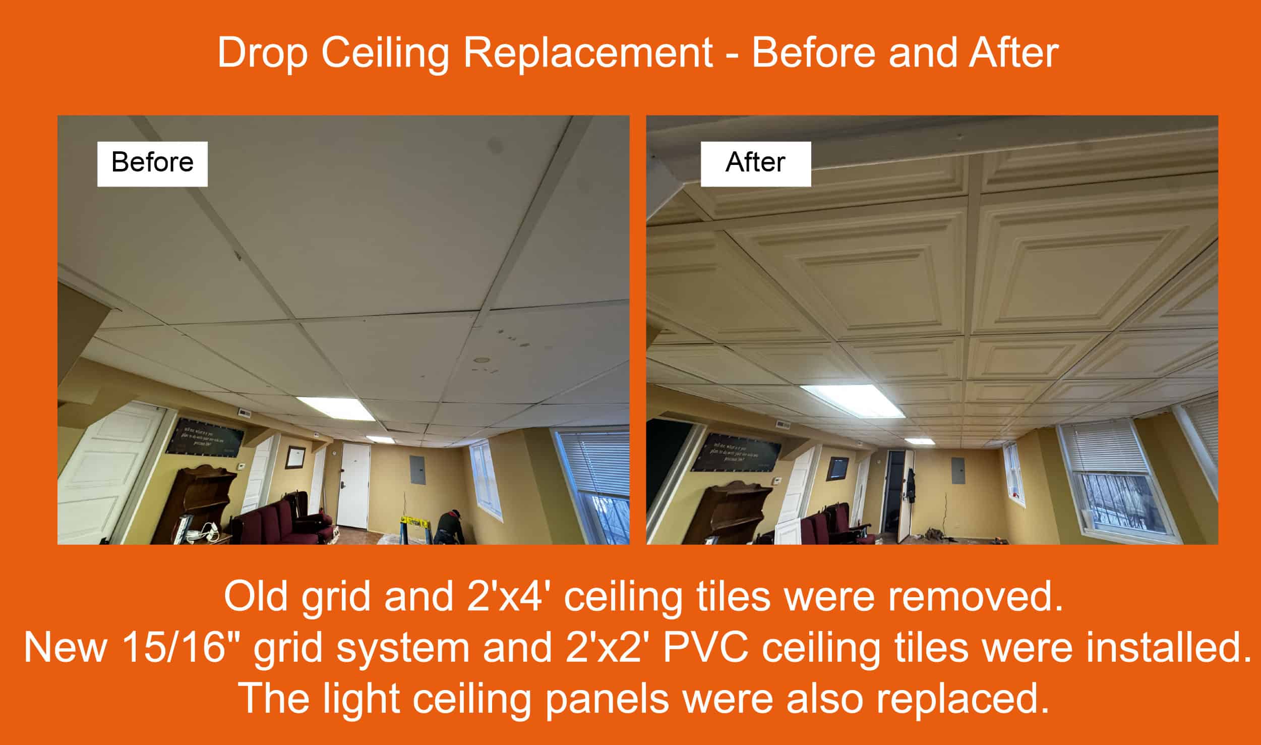 Chicago Drop Ceiling Contractor | Installation & Repair & Replace